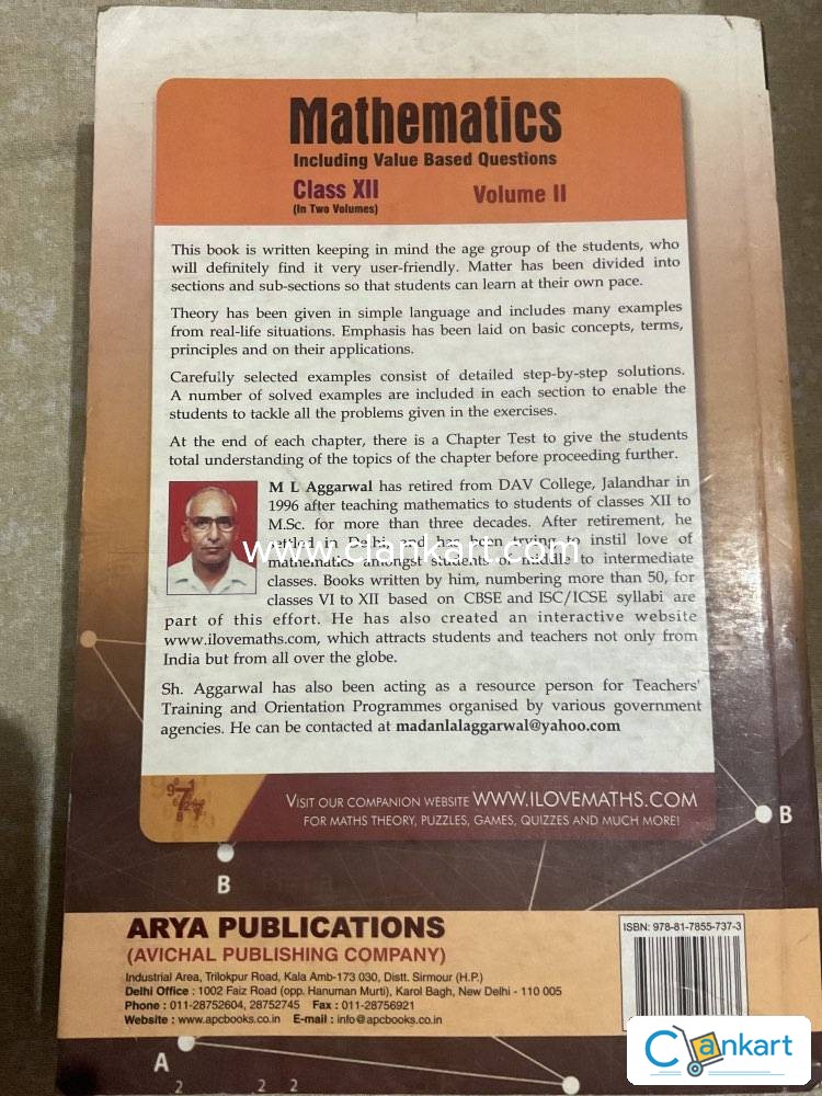 Buy 'APC ML AGGARWAL MATHEMATICS CLASS XII' Book In Excellent Condition ...