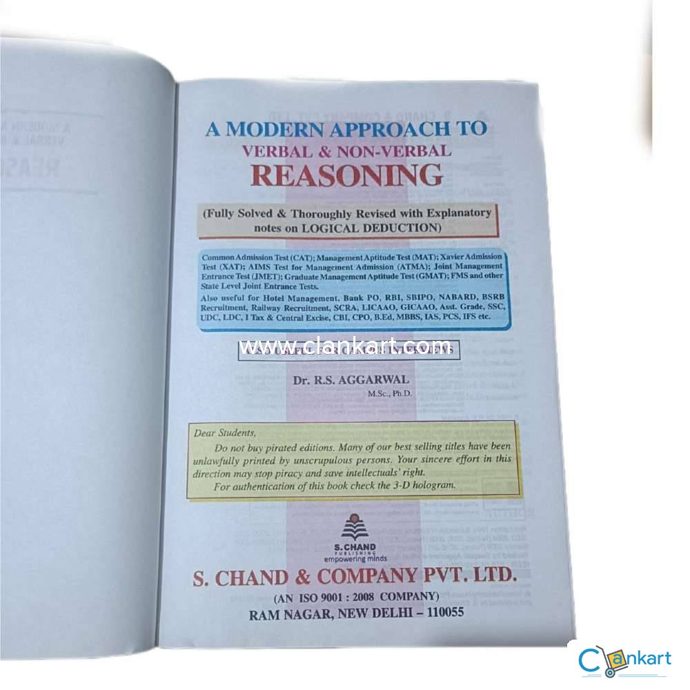 Buy 'A Modern Approach To Verbal And Non-Verbal Reasoning By R.S ...