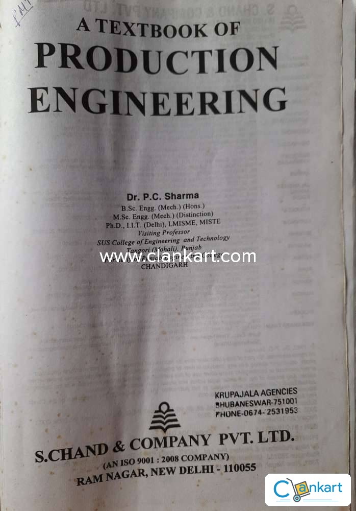 Buy 'A TEXTBOOK OF PRODUCTION ENGINEERING' Book In Excellent Condition ...