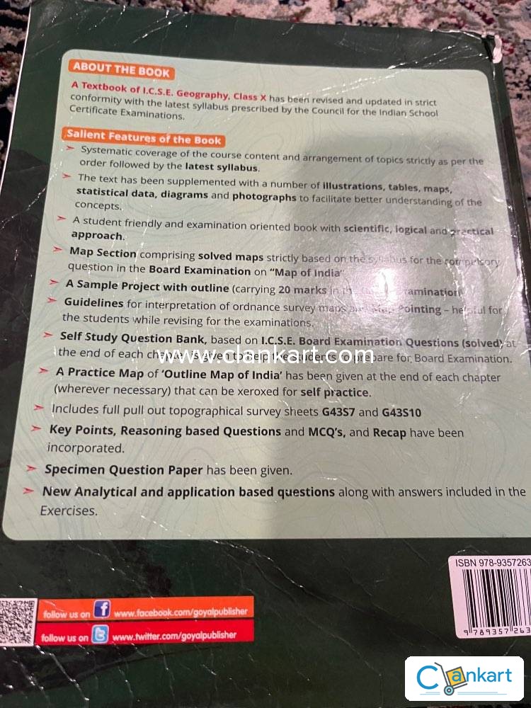 Buy 'ICSE Geography ((Veena Bhargava) Goyal Brothers' Book In Good ...