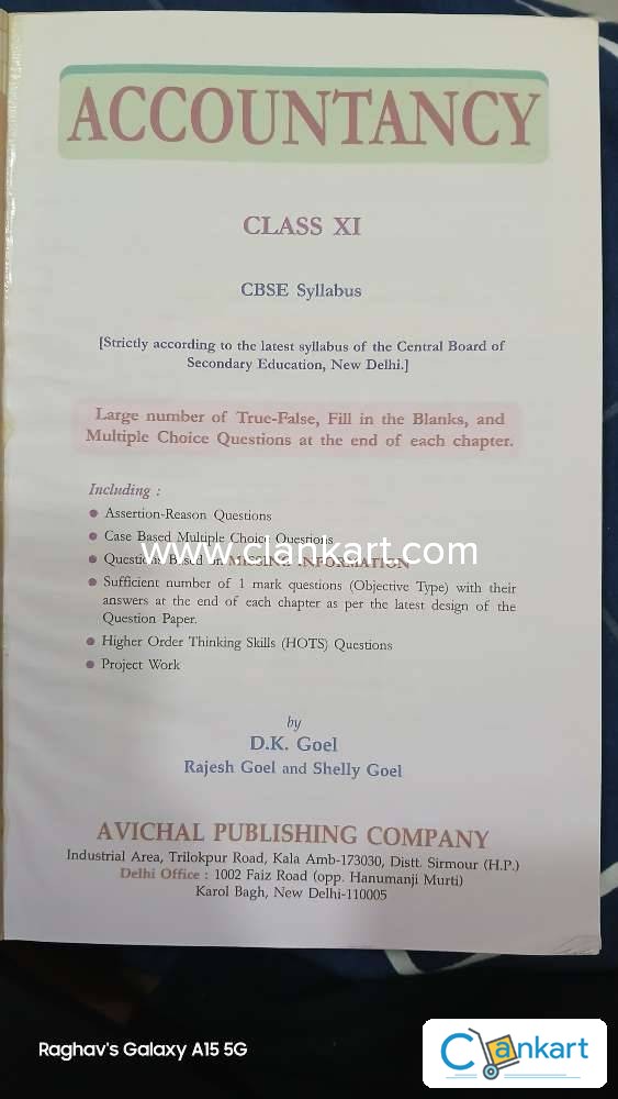 Buy 'Accountancy Class- XI' Book In Excellent Condition At Clankart.com