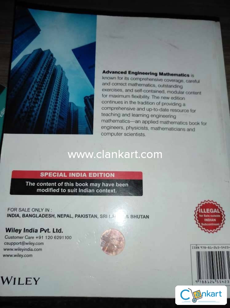 Buy 'Advanced Engineering Mathematics, 10Ed, Isv' Book In Excellent ...