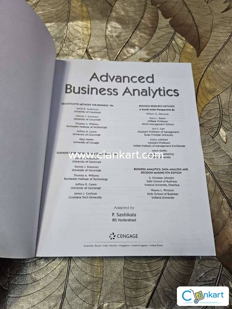 Buy 'Advanced Business Analytics' Book In Excellent Condition At ...
