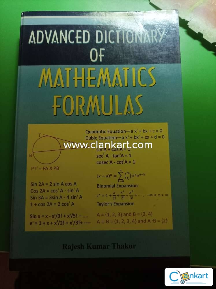 Buy 'Advanced Dictionary Of Mathematics Formulas' Book In Excellent ... Buy 'Advanced Dictionary Of Mathematics Formulas' Book In Excellent ...