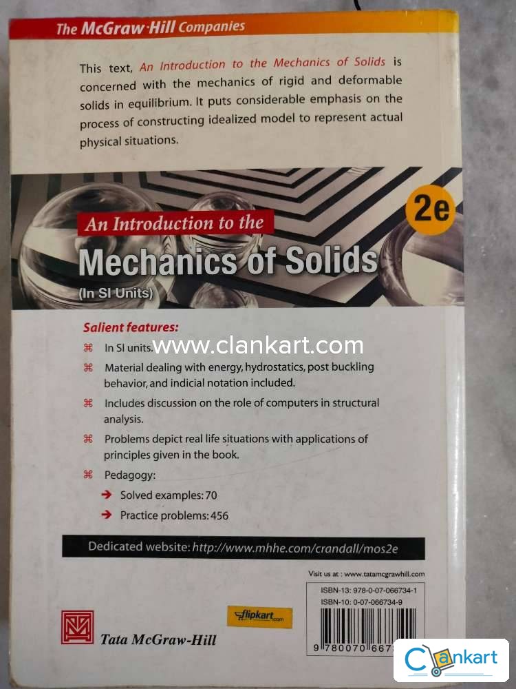 Buy 'Introduction To The Mechanics Of Solids' Book In Excellent ...