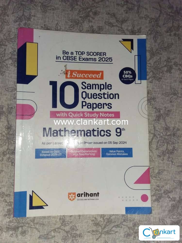 Buy 'Arihant Maths Calss 9 10 Sample Question Papers' Book In Excellent ...