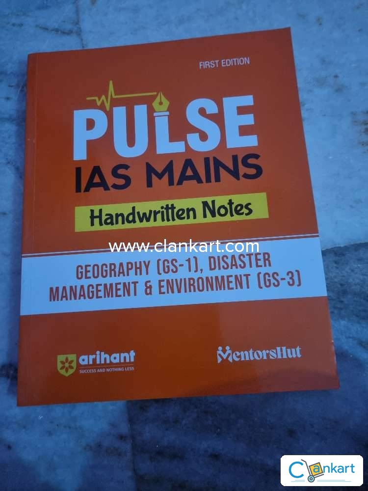 Buy 'Pulse Ias Mains Handwritten Notes For Geography, Disaster ...