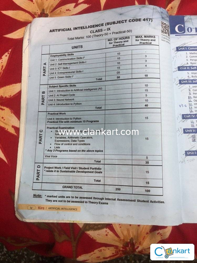 Buy Artificial Intelligence Skill Course Subject Code 417 Class 9 Book In Good Condition At
