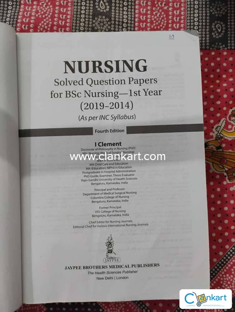 Buy 'NURSING SOLVED QUESTION PAPERS FOR BSC NURSING 1ST YEAr 2019-2017 ...
