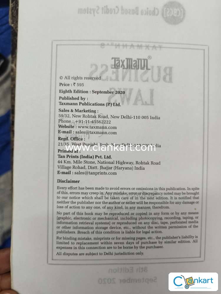 Buy 'Taxmann's Business Laws-B.Com (Hons.)(CBCS)-As Per Revised Syllabus W.e.f. Academic Session ...