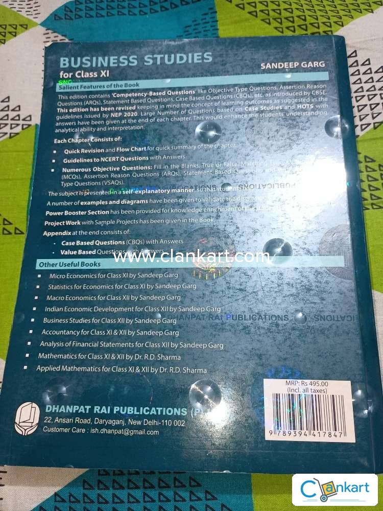 Buy 'BUSINESS STUDIES CLS 11' Book In Excellent Condition At Clankart.com