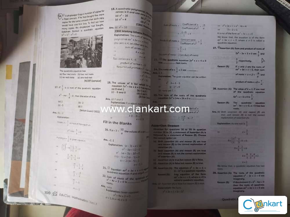 Buy 'Educart CBSE Question Bank Class 10 Mathematics 2024-25 (As Per ...