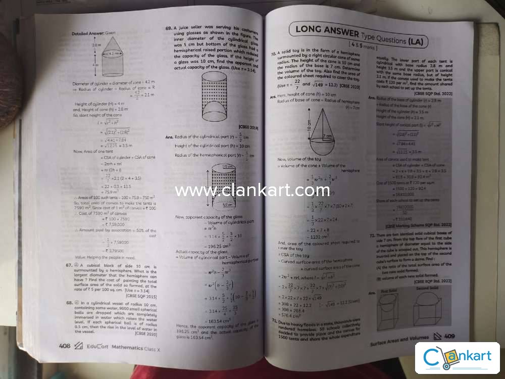 Buy 'Educart CBSE Question Bank Class 10 Mathematics 2024-25 (As Per ...