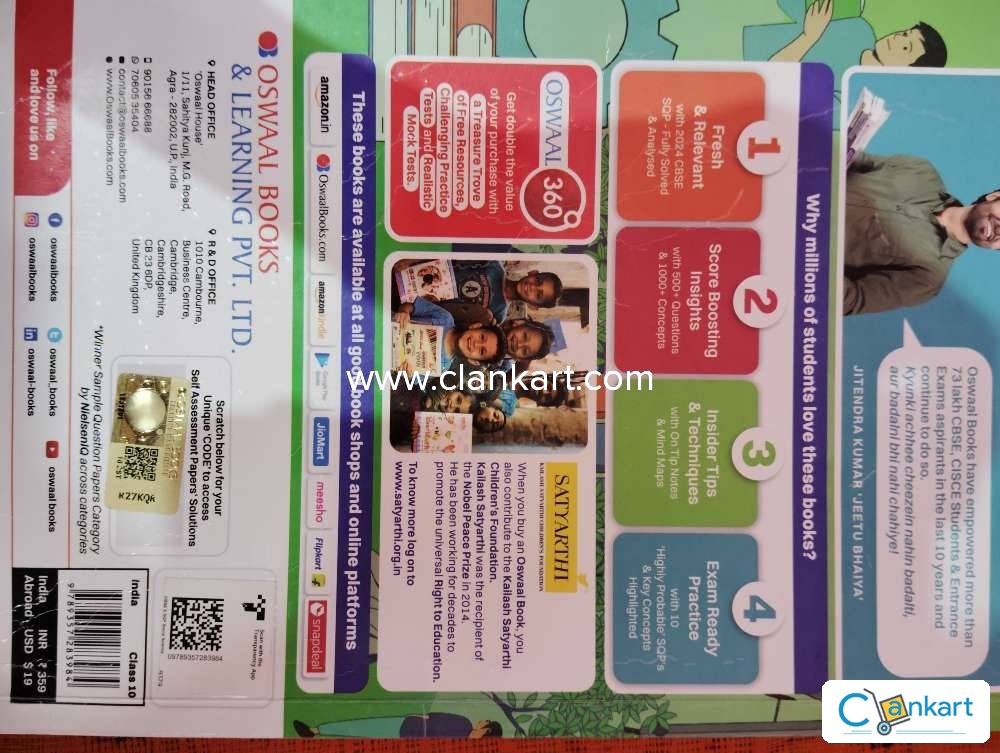 Buy 'Oswal Book Class 10th Social Science For Exam Preparation Of 2024 ...