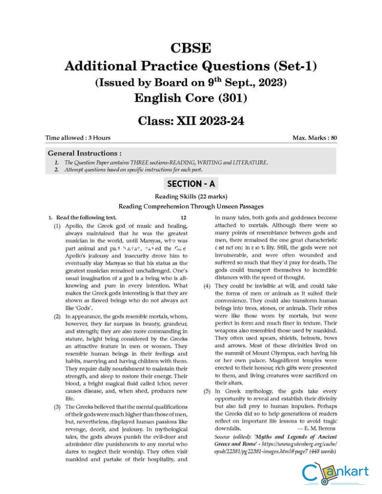 Buy 'CBSE Question Bank Class 12 English Core, Chapterwise And ... Buy 'CBSE Question Bank Class 12 English Core, Chapterwise And ...