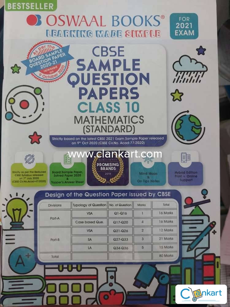 Buy 'Oswaal CBSE Sample Question Paper Class 10 Mathematics Standard ...