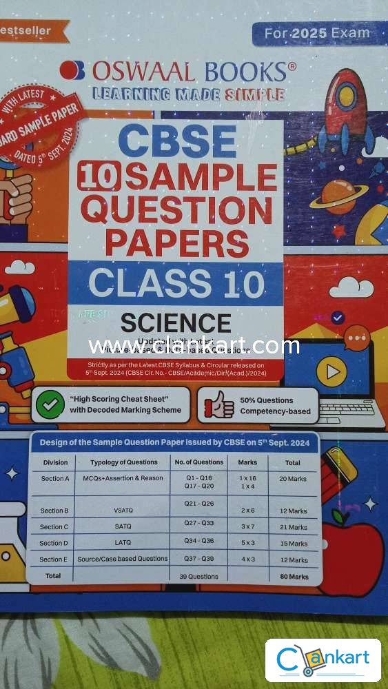 Buy 'Oswaal CBSE Sample Question Papers Class 10 Science Book (For 2025 ...