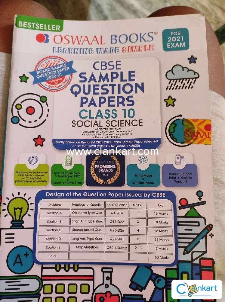 Buy 'Oswaal CBSE Sample Question Paper Class 10 Social Science Book ...
