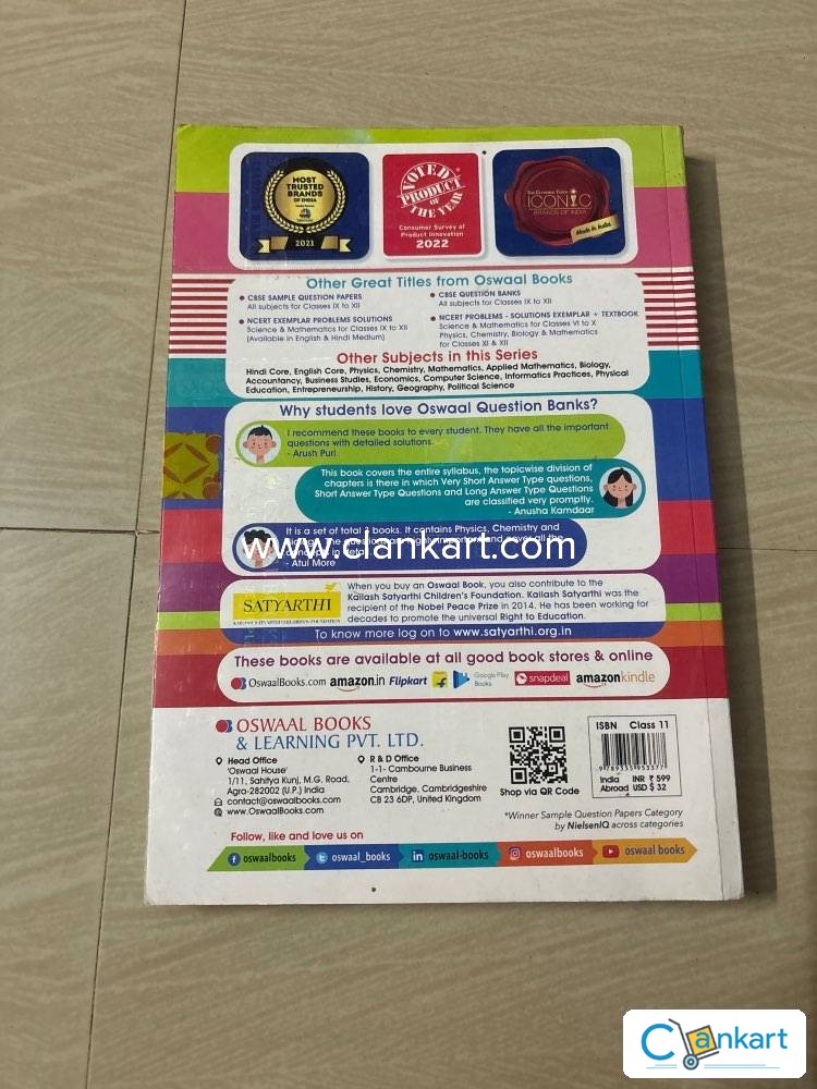 Buy 'Oswaal CBSE Chapterwise & Topicwise Question Bank Class 11 Physics ...