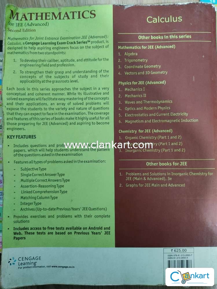 Buy 'CENGAGE CALCULUS G.TEWANI' Book In Good Condition At Clankart.com