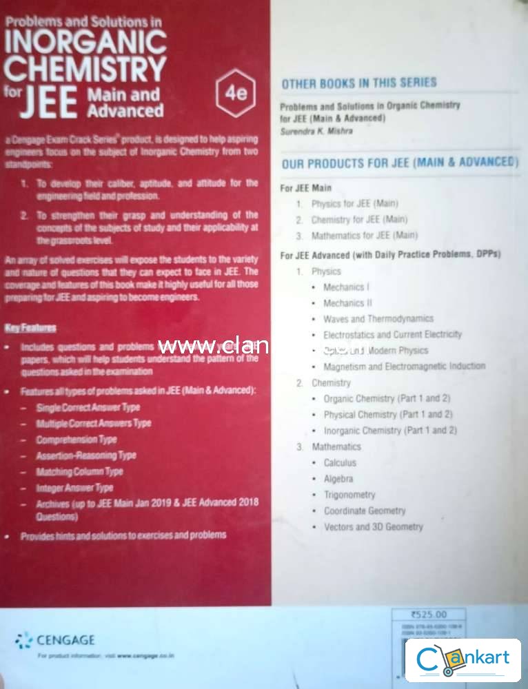 Buy 'Problems And Solutions In Inorganic Chemistry For JEE (Main ...