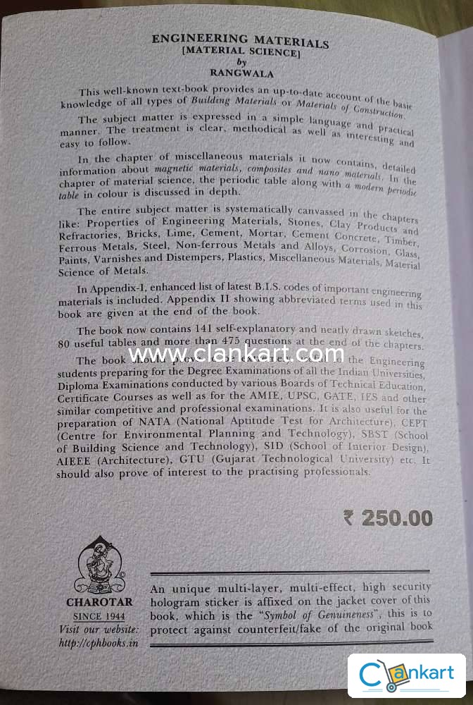 Buy 'Engineering Materials (Material Science)' Book In Excellent ...