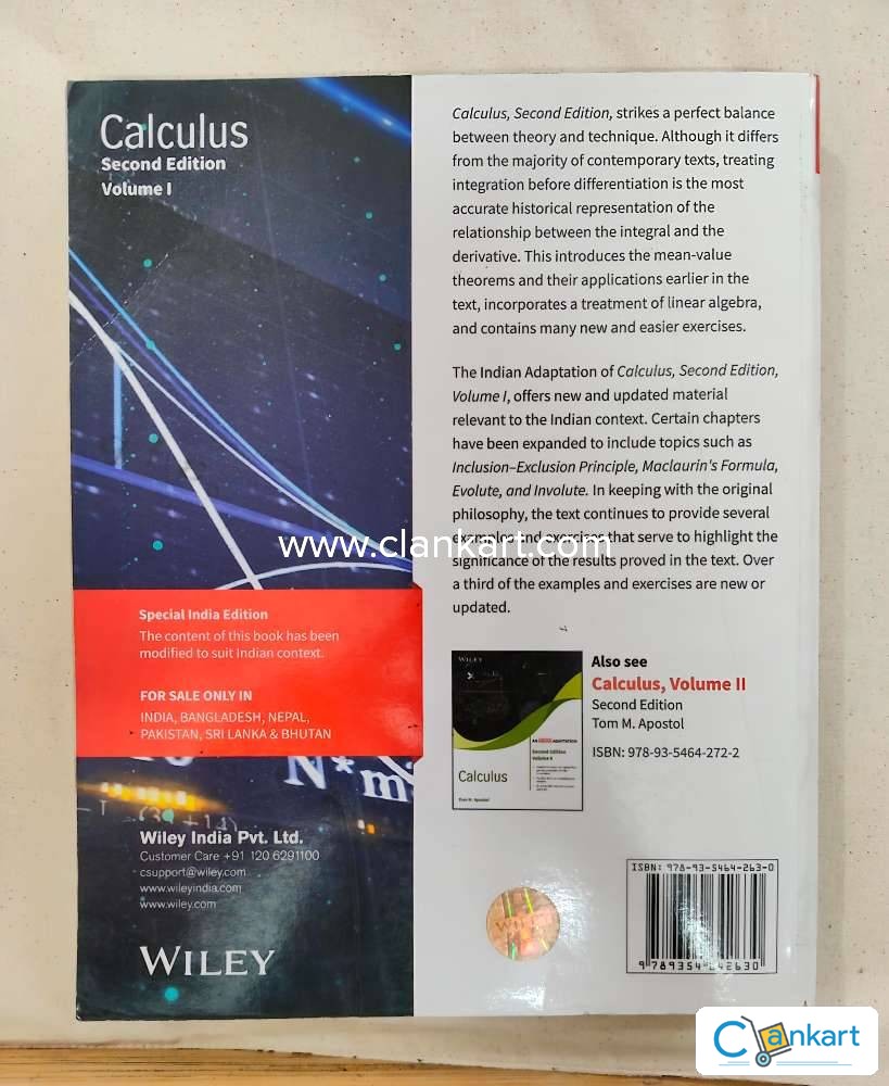 Buy 'Calculus: Volume 2' Book In Excellent Condition At Clankart.com