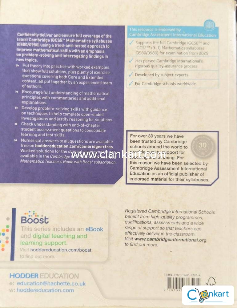 Buy 'Cambridge IGCSE Core And Extended Mathematics Fifth Edition ...