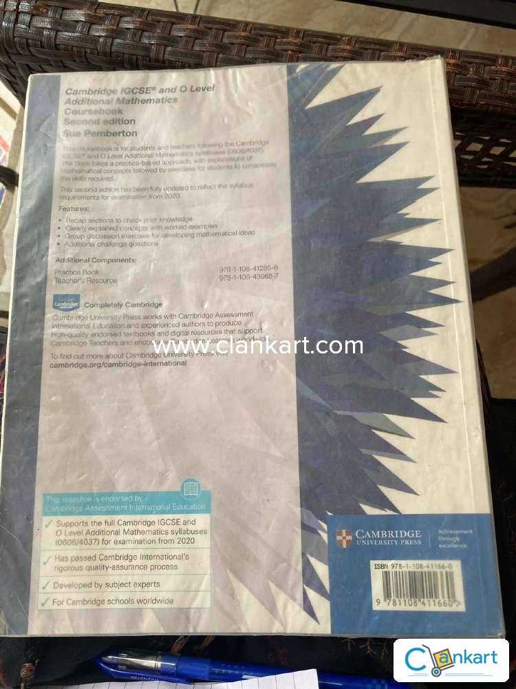 Buy 'Cambridge IGCSE And O Level Additional Mathematics Coursebook ...