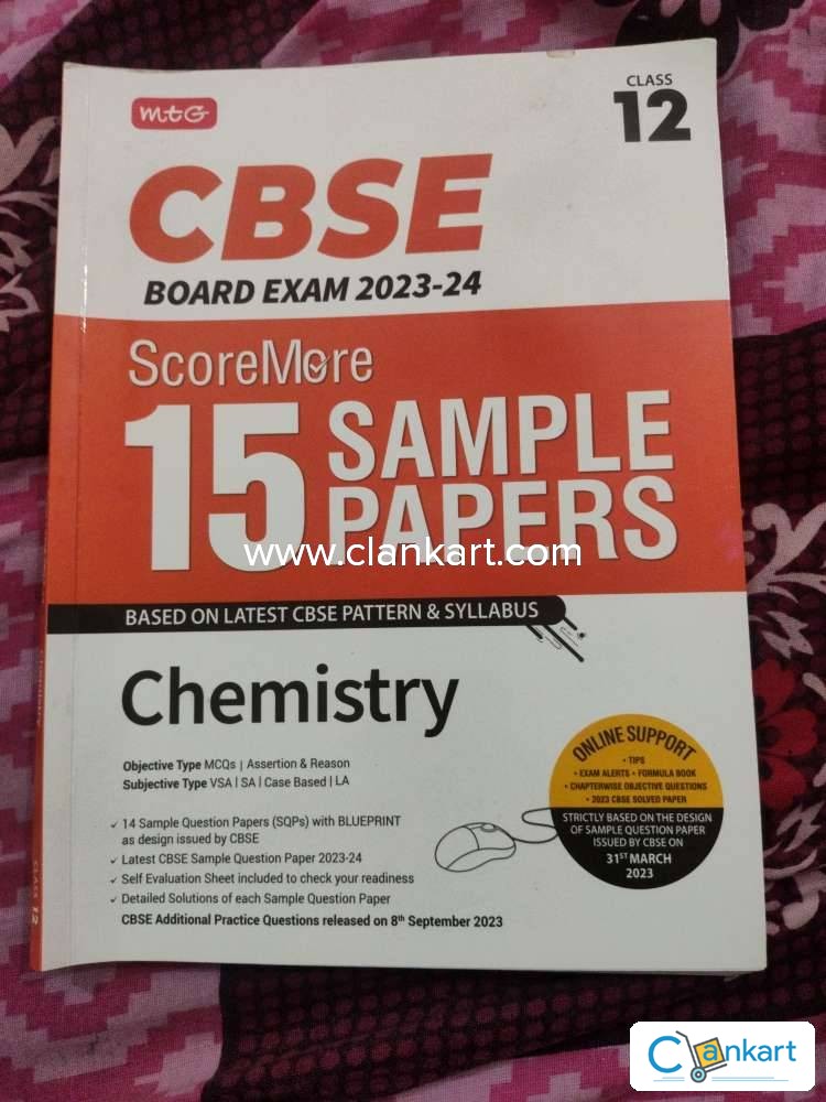 Buy 'MTG CBSE Sample Papers Class 12 Chemistry Book - 15 Scoremore ...