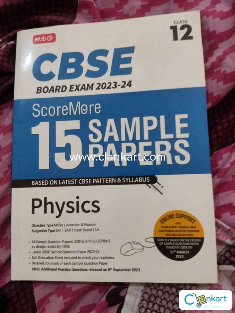Buy 'MTG CBSE Sample Papers Class 12 Physics Book - 15 Scoremore Sample ...