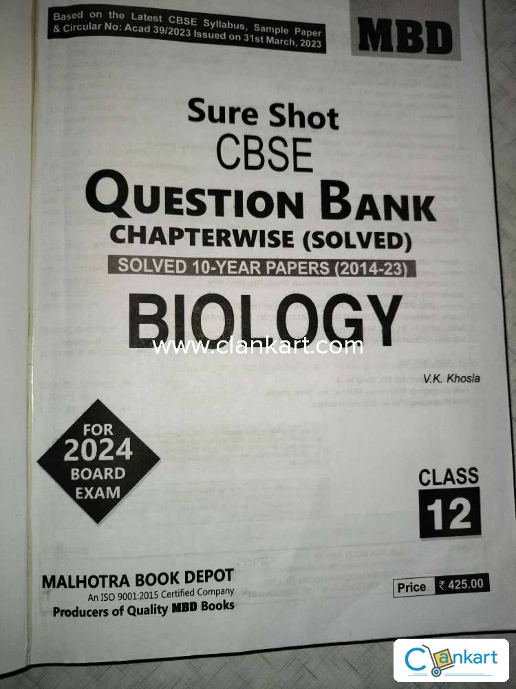 Buy 'Cbse Question Bank Class 12th Biology' Book In Excellent Condition ...