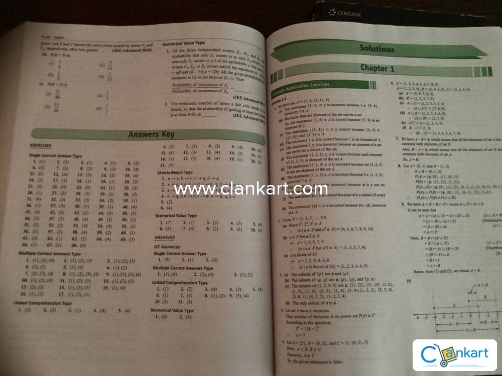 Buy 'Cengage Maths JEE M+A With Solutions' Book In Excellent Condition ...