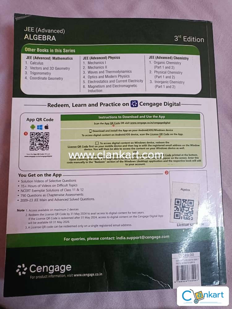 Buy 'Cengage Algebra Mathematics ( New) For Jee Advanced' Book In ...