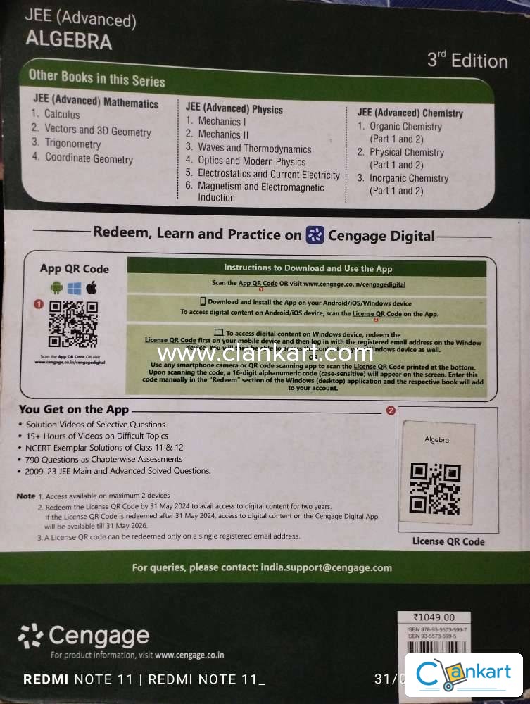 Buy 'ALGEBRA (Jee Advanced)' Book In Excellent Condition At Clankart.com