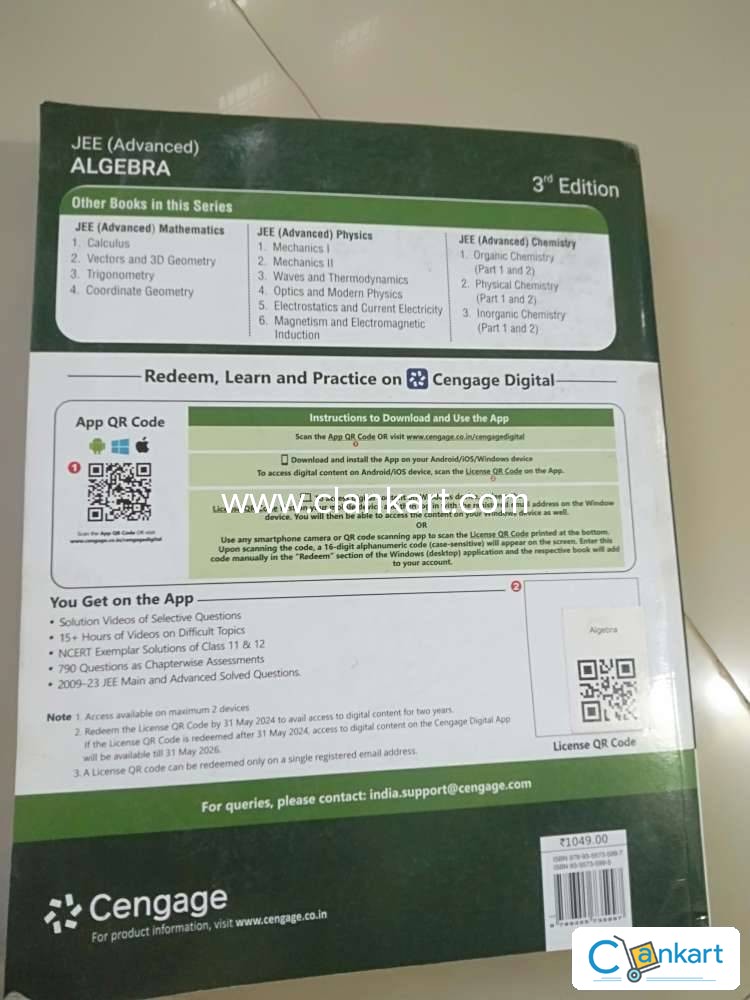 Buy 'Cengage Jee Advanced Algebra' Book In Excellent Condition At ...