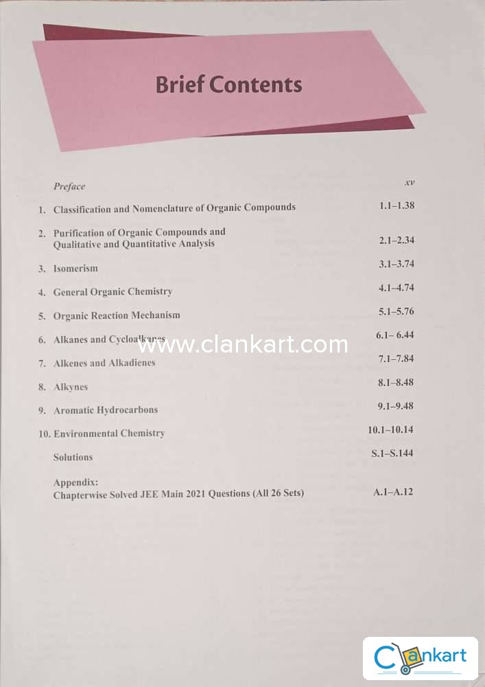 Buy 'Cengage Organic Chemistry For JEE Advanced Part 1' Book In ...