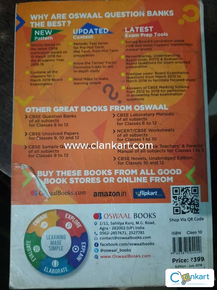 Buy 'Social Science CBSE Question Bank OSWAAL' Book In Good Condition ...