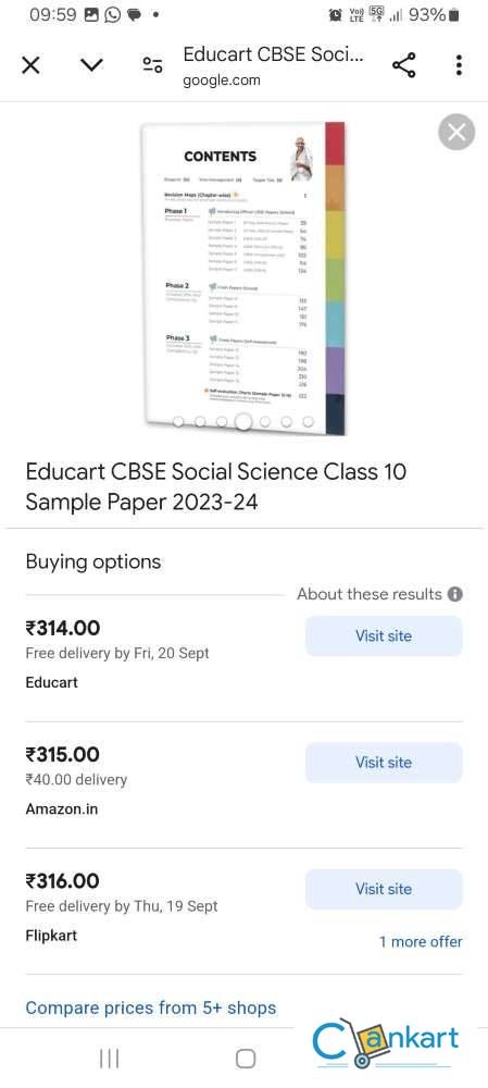 Buy 'Educart Sample Paper Class 10' Book In Good Condition At Clankart.com