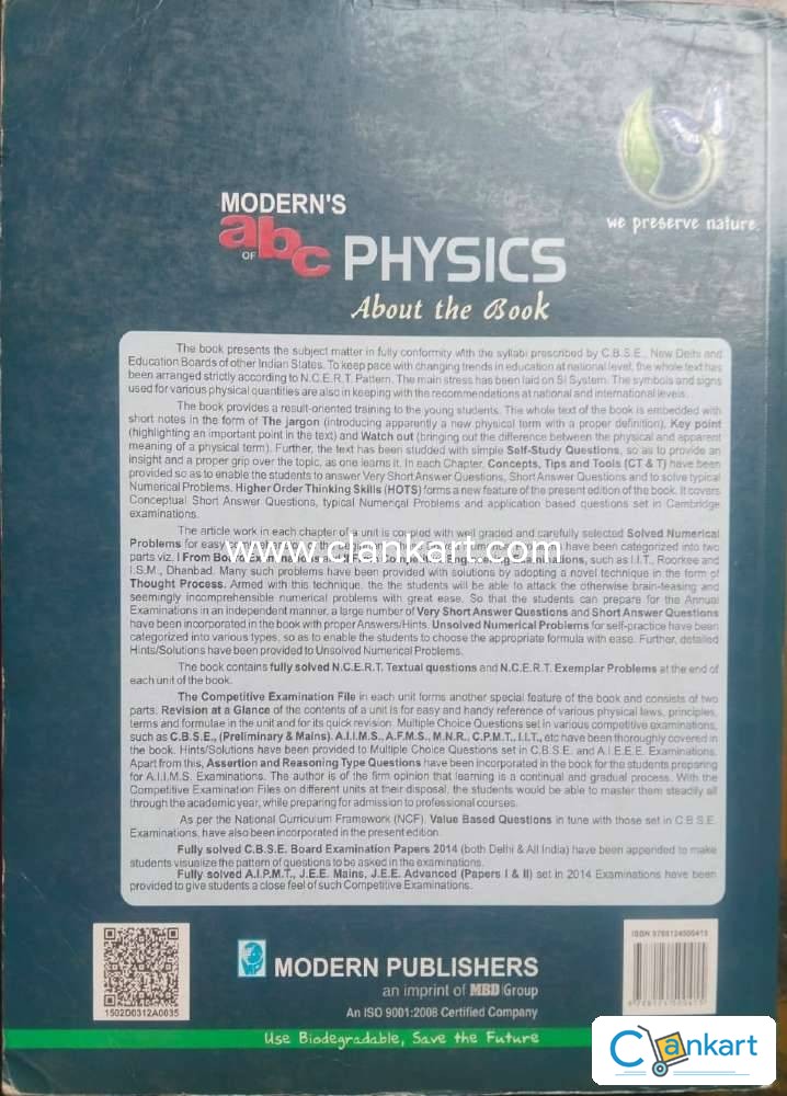 Buy 'Modern Abc Of Physics Class Xii Set Of 2 Parts With Cd' Book In Excellent Condition At ...