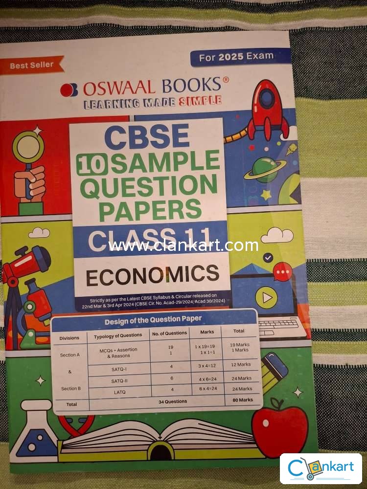 Buy 'Oswaal CBSE Sample Question Papers Class 11 Economics (For 2025 ...