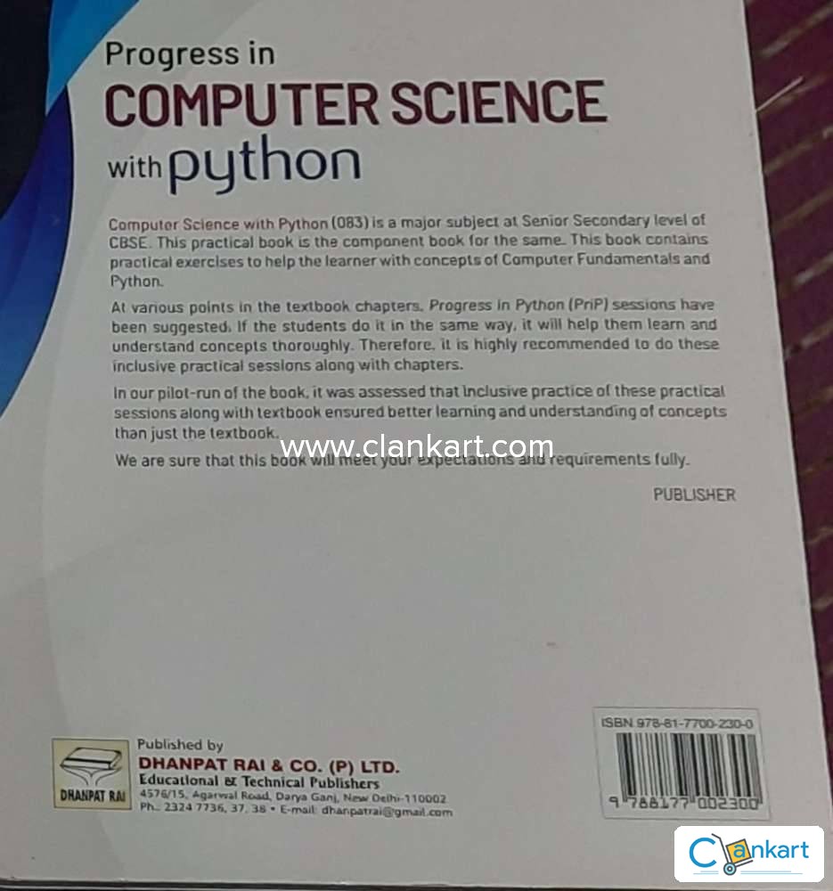 Buy 'Computer Science In Python 11th Class' Book In Excellent Condition ...