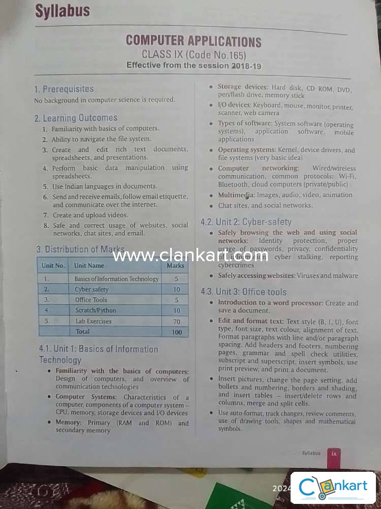 Buy 'Computer Applications Class 9 (Code 165) (2019)' Book In Good ...