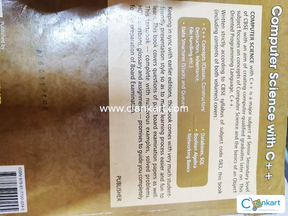 Buy 'Computer Science With C++ Class : XII (Set Of 2 Vols)' Book In ...