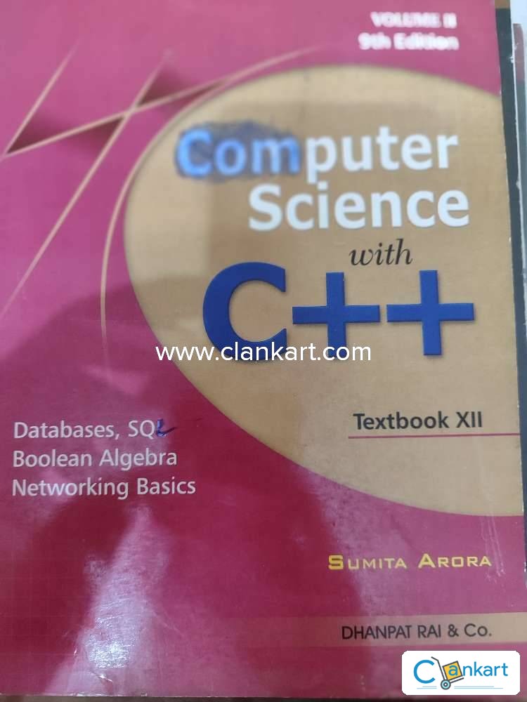 Buy 'Computer Science With C++ Class : XII (Set Of 2 Vols)' Book In Fair Condition At Clankart.com