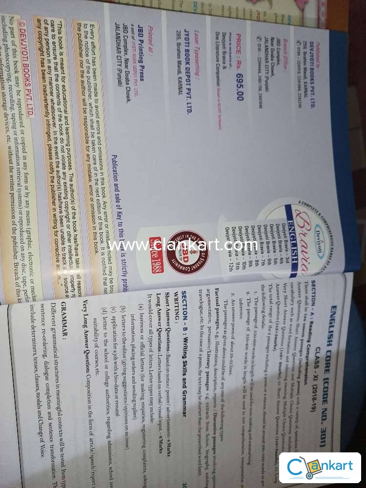 Buy 'Devjyoti BRAVIA Class 11 English Core Practice Papers' Book In ...