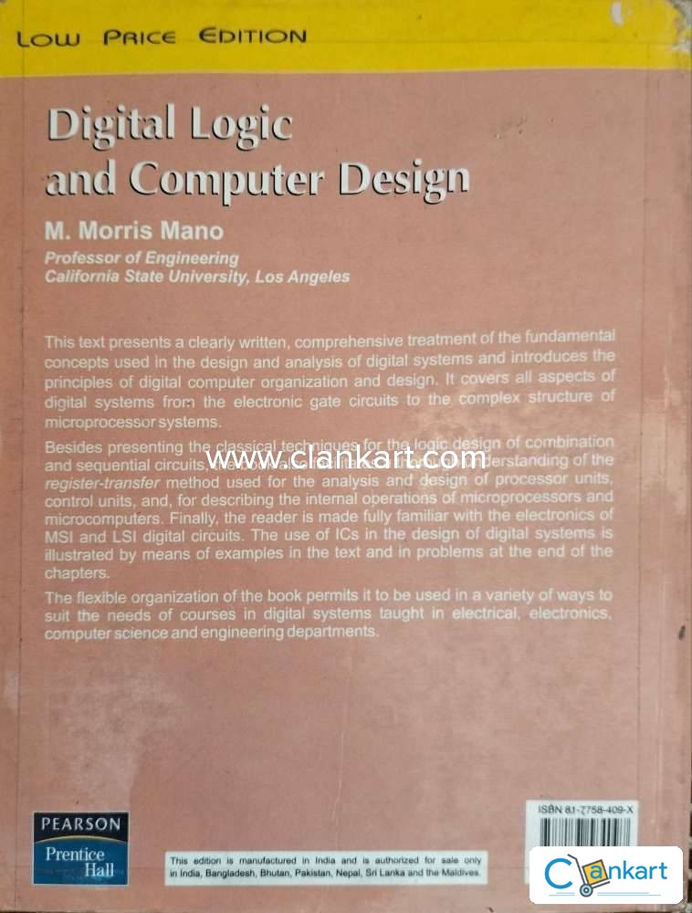 Buy 'Digital Logic And Computer Design' Book In Good Condition At ...