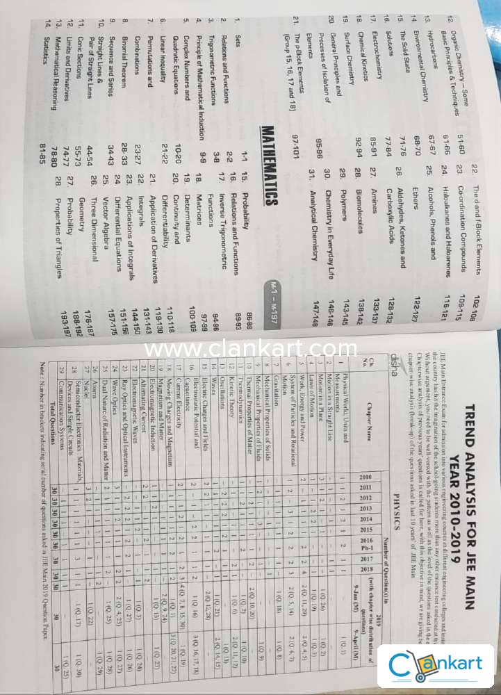 Buy 'Disha 18 Years PYQ For JEE Mains' Book In Excellent Condition At ...