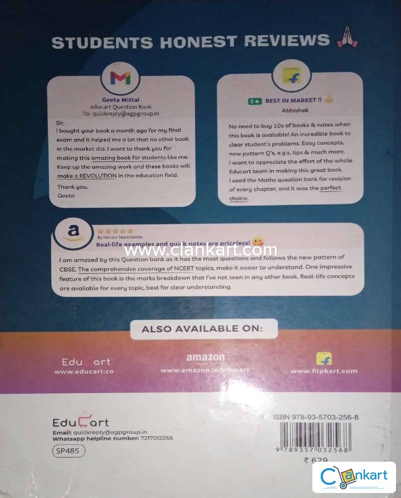 Buy 'EDUCART MATHEMATICS QUESTION BANK FOR CLASS 10 (2023-24)' Book In ...