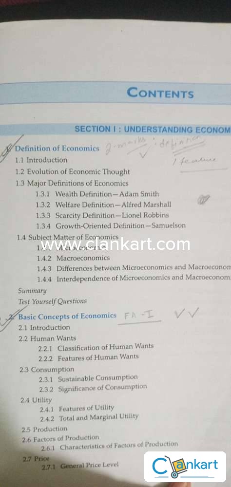 Buy 'Economics Class 11 FRANK ISC' Book In Good Condition At Clankart.com
